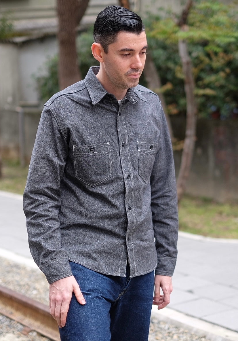 {The Rite Stuff} Atlas Salt & Pepper Work Shirt (Charcoal)